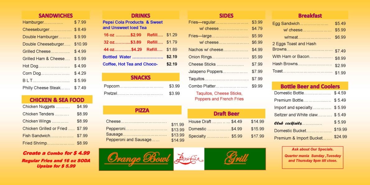 Dine | Orange Bowl Lanes | Kissimmee, FL
