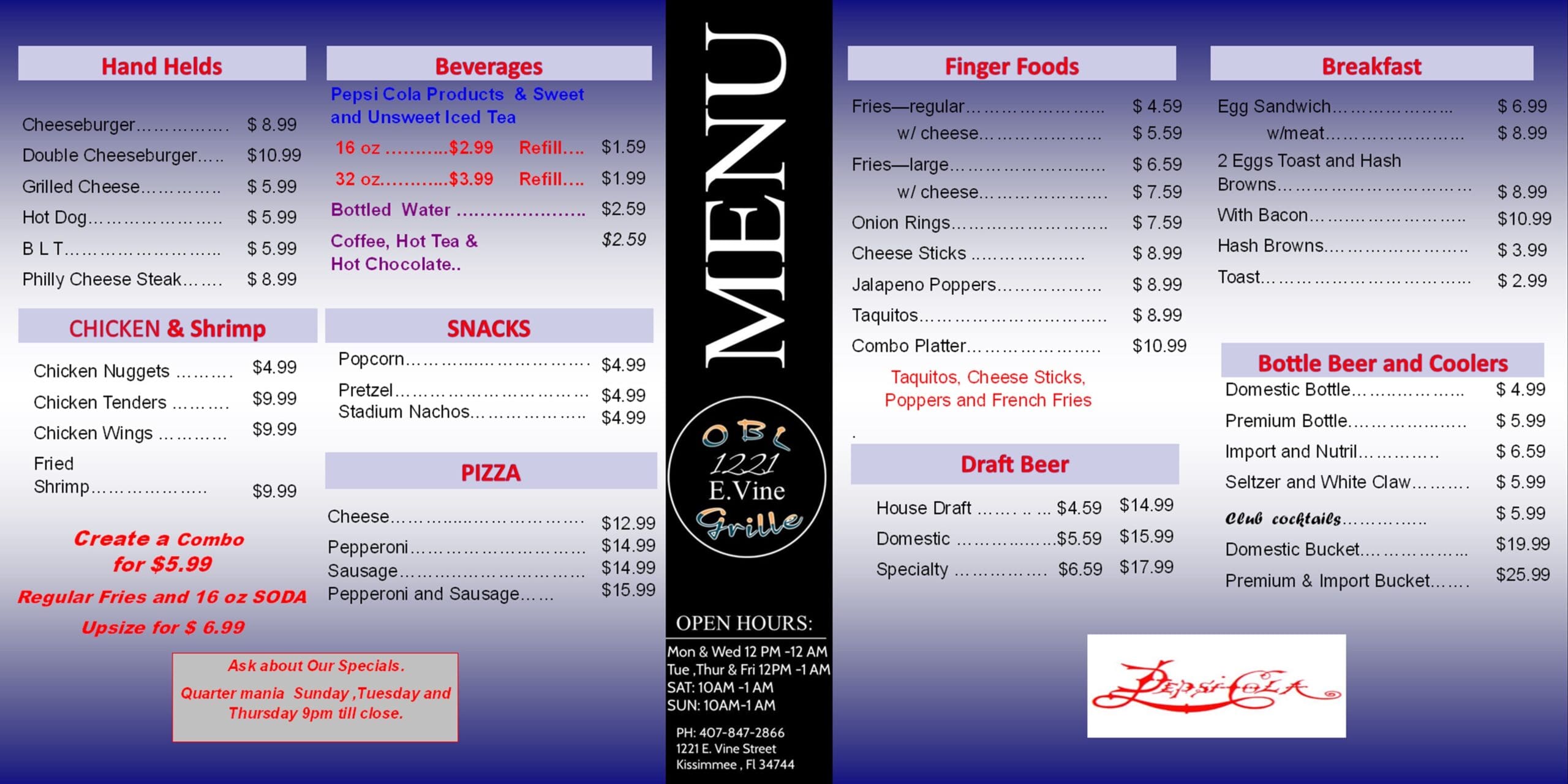 Dine | Orange Bowl Lanes | Kissimmee, FL